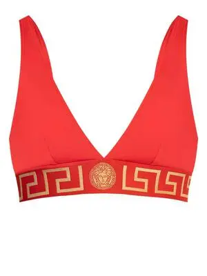 Versace Greca Detail Bikini Top - Red