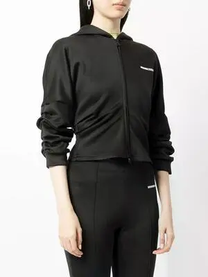 GROUND ZERO Draped-sleeve Zipped Hoodie