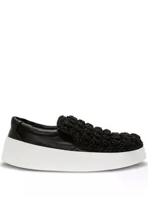 JW Anderson Popcorn Leather Loafers - Black