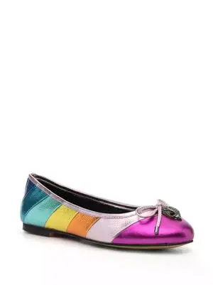 Kurt Geiger Esme Metallic-effect Ballerinas