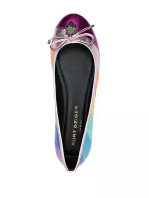Kurt Geiger Esme Metallic-effect Ballerinas
