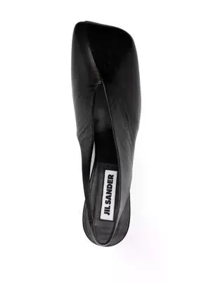 JIL SANDER 75mm Square-toe Leather Pumps