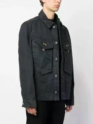 OBJECTS IV LIFE Cotton Button-up Jacket - Grey