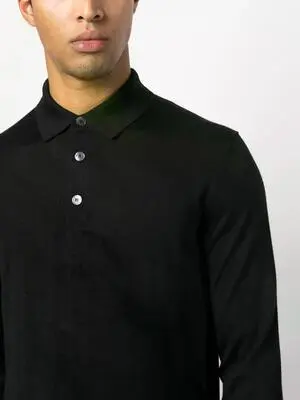Zegna Knitted Polo Shirt - Black