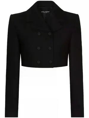 Dolce & Gabbana Double-breasted Cropped Blazer - Black