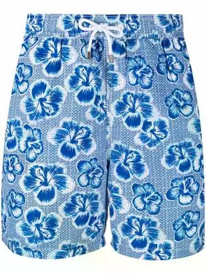 HACKETT Floral-print Drawstring Swim Shorts - Blue