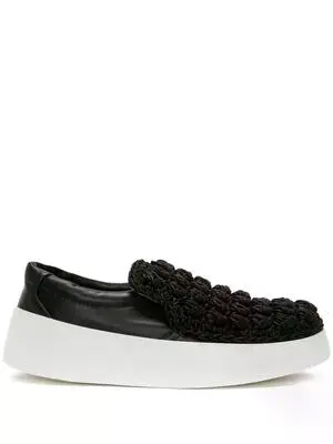 JW Anderson Popcorn Leather Sneakers - Black