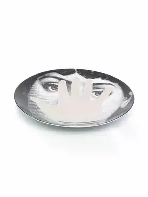 FORNASETTI Graphic-print Porcelain Wall Plate