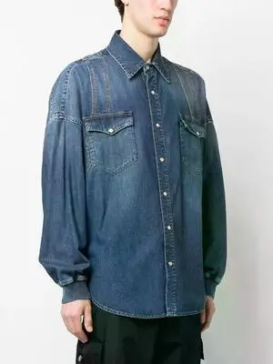 Alexander McQueen Long-sleeved Buttoned Denim Shirt
