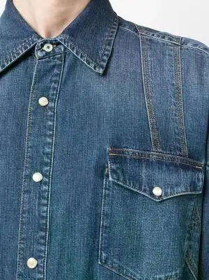 Alexander McQueen Long-sleeved Buttoned Denim Shirt
