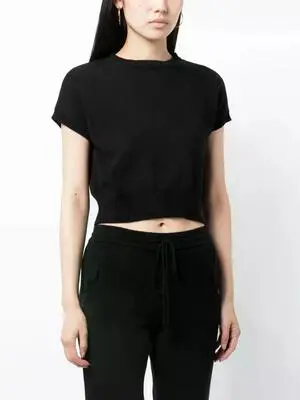 TEDDY CASHMERE Genova Sleeveless Cropped Jumper - Black