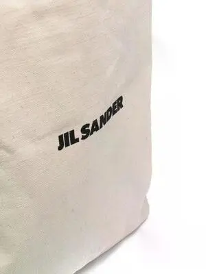 JIL SANDER Logo-print Linen Tote Bag - Neutrals