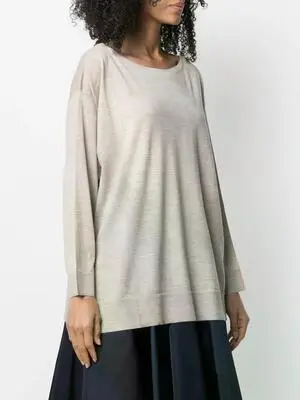 Prada Beige Virgin Wool Mélange Effect Long Sleeve T-shirt