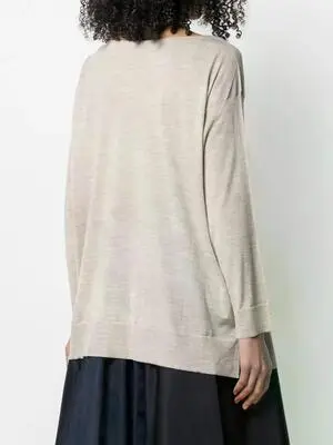 Prada Beige Virgin Wool Mélange Effect Long Sleeve T-shirt