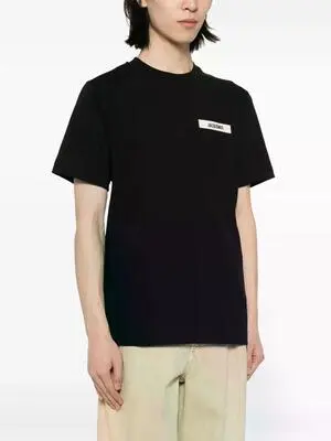 Jacquemus Logo-patch Cotton T-shirt - Black