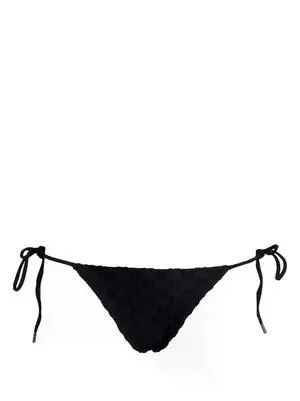 Karl Lagerfeld Monogram-print Bikini Bottoms - Black
