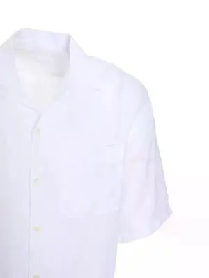 120% Lino Short-sleeve Linen Shirt - White