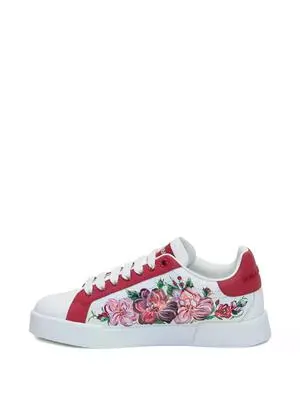 Dolce & Gabbana Floral-print Sneakers - Red