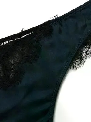 Kiki De Montparnasse Lace Inset Silk Thong