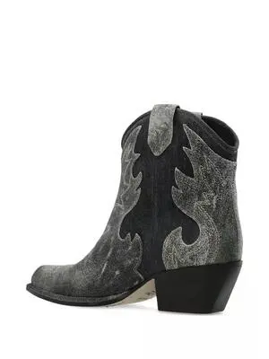 VIC MATIE Leather Block Heel Boots