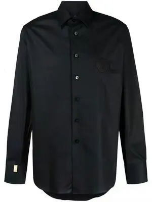 BILLIONAIRE Logo-embroidered Poplin Shirt - Black