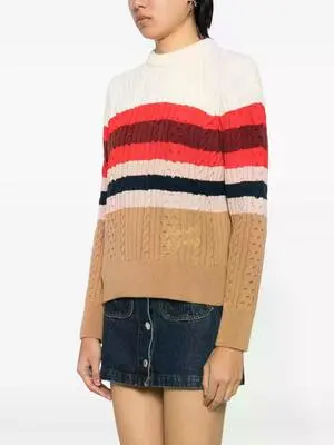Maison Kitsuné Striped Cable Jumper