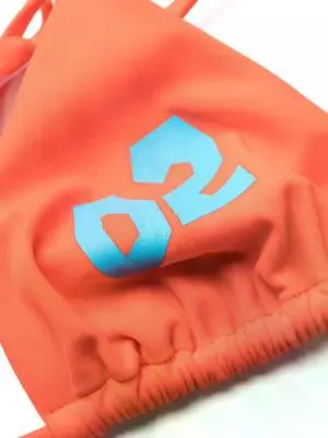 Dsquared2 Logo Print Triangle Bikini Top
