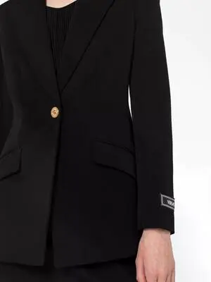 Versace Single-breasted Wool Blazer - Black
