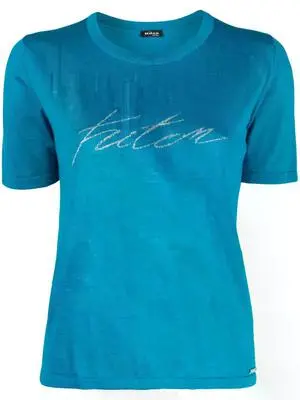 Kiton Jacquard-logo Fine-knit T-shirt