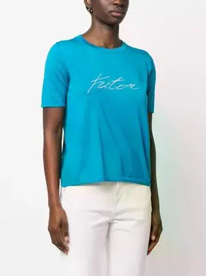 Kiton Jacquard-logo Fine-knit T-shirt