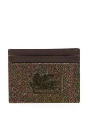 Etro Pegaso-embroidered Cardholder - Brown