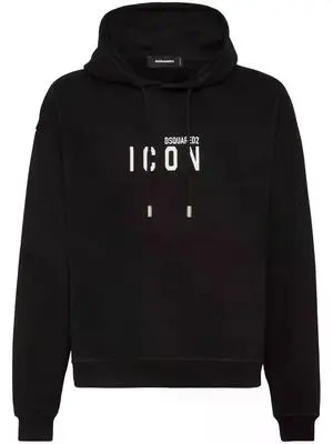 Dsquared2 Icon-print Drawstring Hoodie - Black
