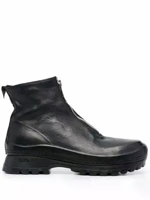 Guidi Zipped Leather Ankle Boots