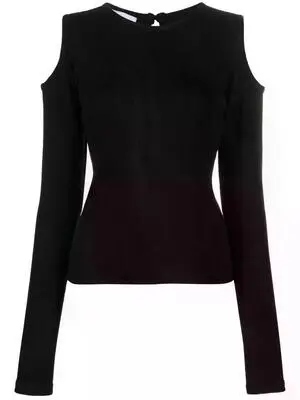 IOANA CIOLACU Fine-ribbed Cold-shoulder Top