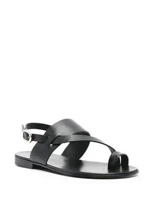 GIUSEPPE ZANOTTI Hezra Toe-loop Leather Sandals - Black