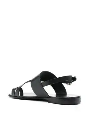 GIUSEPPE ZANOTTI Hezra Toe-loop Leather Sandals - Black