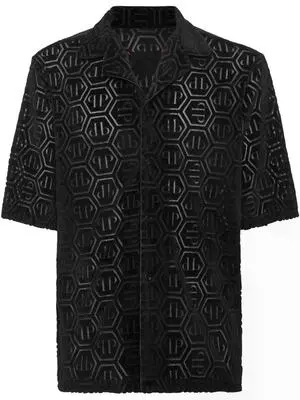 Philipp Plein Hexagon-patterned Short-sleeve Shirt - Black