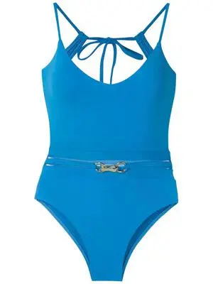 AMIR SLAMA Metallic Embellishment Swimsuit - Blue