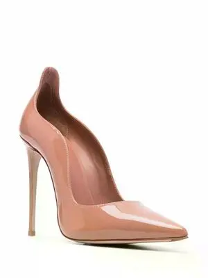 LE SILLA Wave-edge Patent Leather Pumps - Neutrals