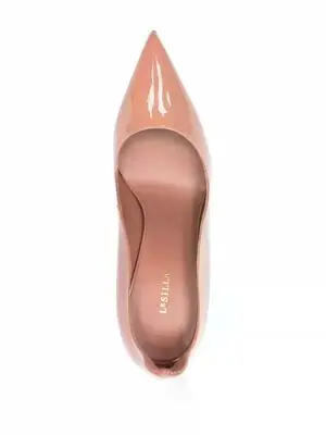 LE SILLA Wave-edge Patent Leather Pumps - Neutrals