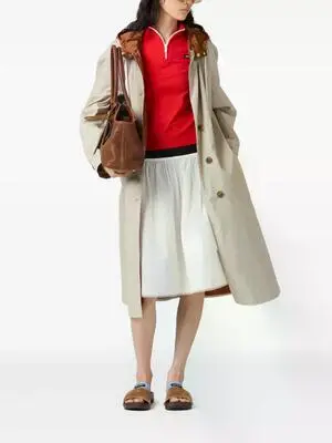 Miu Miu Logo Detail Midi Skirt