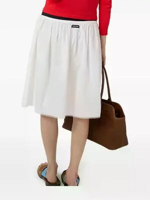Miu Miu Logo Detail Midi Skirt