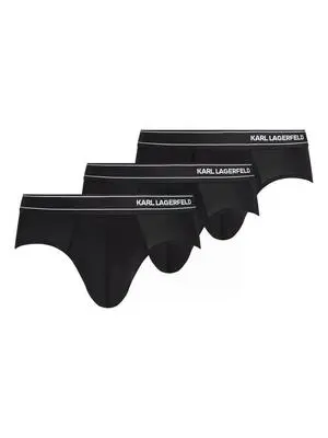 Karl Lagerfeld Logo-waistband Briefs - Black