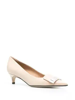 SERGIO ROSSI Sr1 45mm Plaque-embellished Pumps - Neutrals