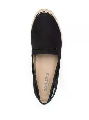 Roberto Cavalli Logo-plaque Flat Espadrilles - Black