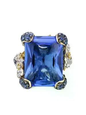 ANABELA CHAN 18kt Gold Vermeil Cinderella Gemstone Ring - Blue