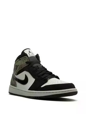 JORDAN Air 1 Mid Camouflage Pattern Lace-up Sneakers