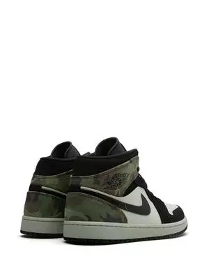 JORDAN Air 1 Mid Camouflage Pattern Lace-up Sneakers