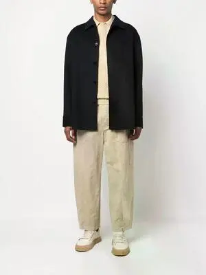 JIL SANDER Long-sleeve Cashmere Shirt Jacket - Blue
