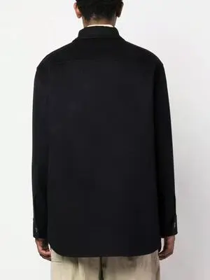 JIL SANDER Long-sleeve Cashmere Shirt Jacket - Blue